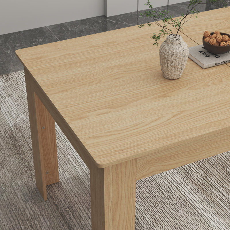Rhu Extendable Dining Table Ebern Designs Color Natural Wood